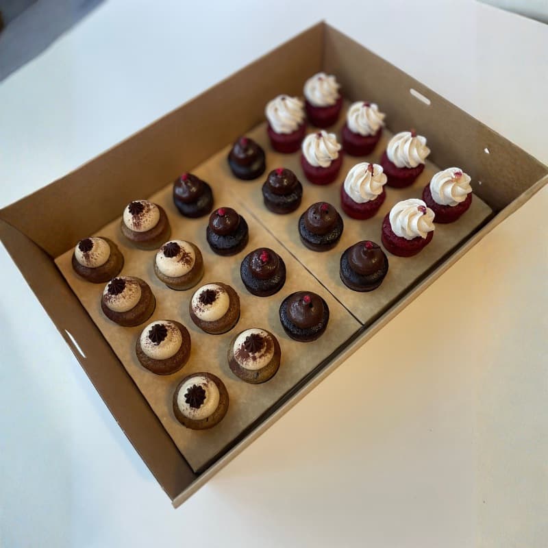 Petit Four Box of 24 Cakes (No Added Nuts Recipe) - MAHADEVA'S KITCHEN